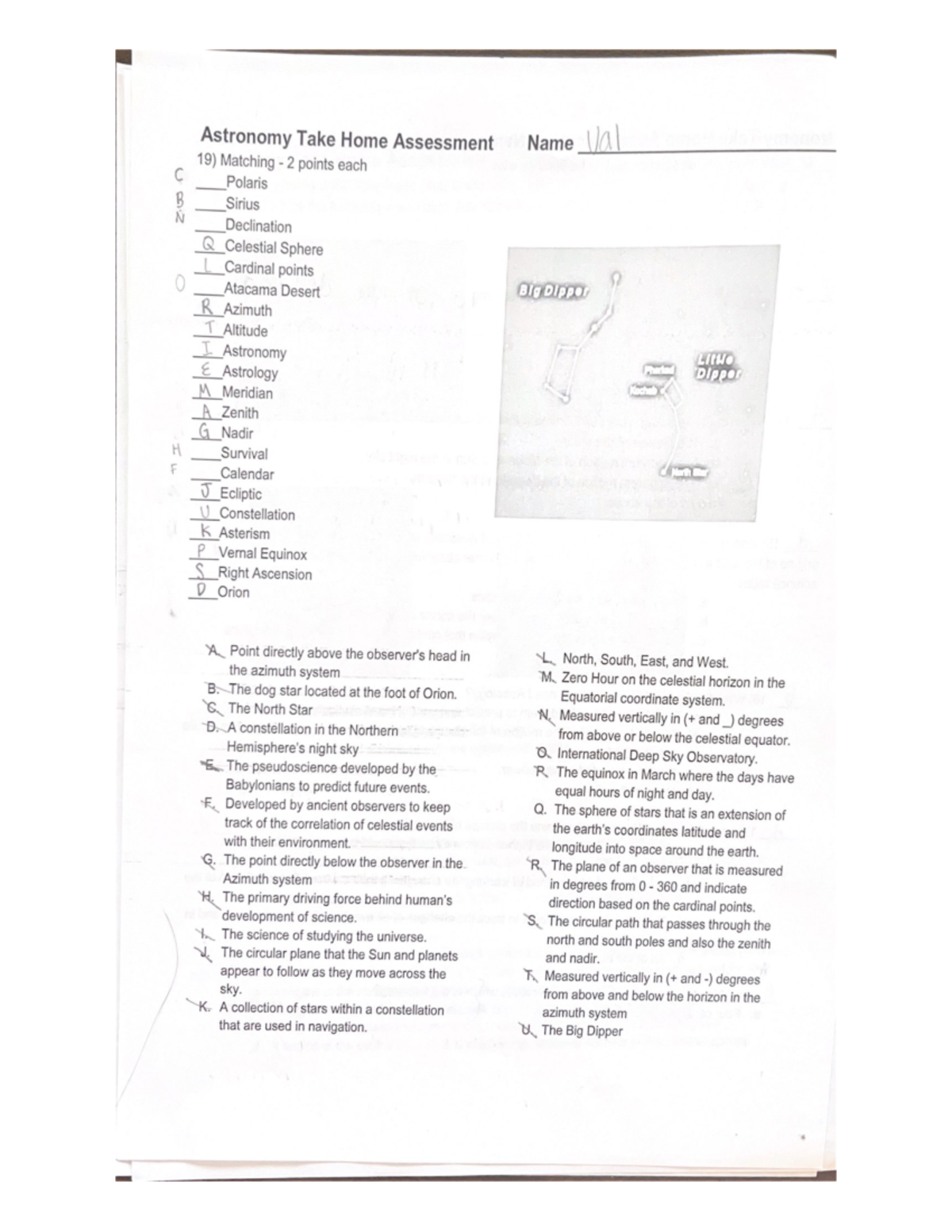 Astronomy Take Home Assessment - the azimuth system M. Zero Hour on the ...