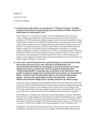 Chapter 8 Review PUBH 230 - Chapter 8 Review PUBH Environment Physical ...