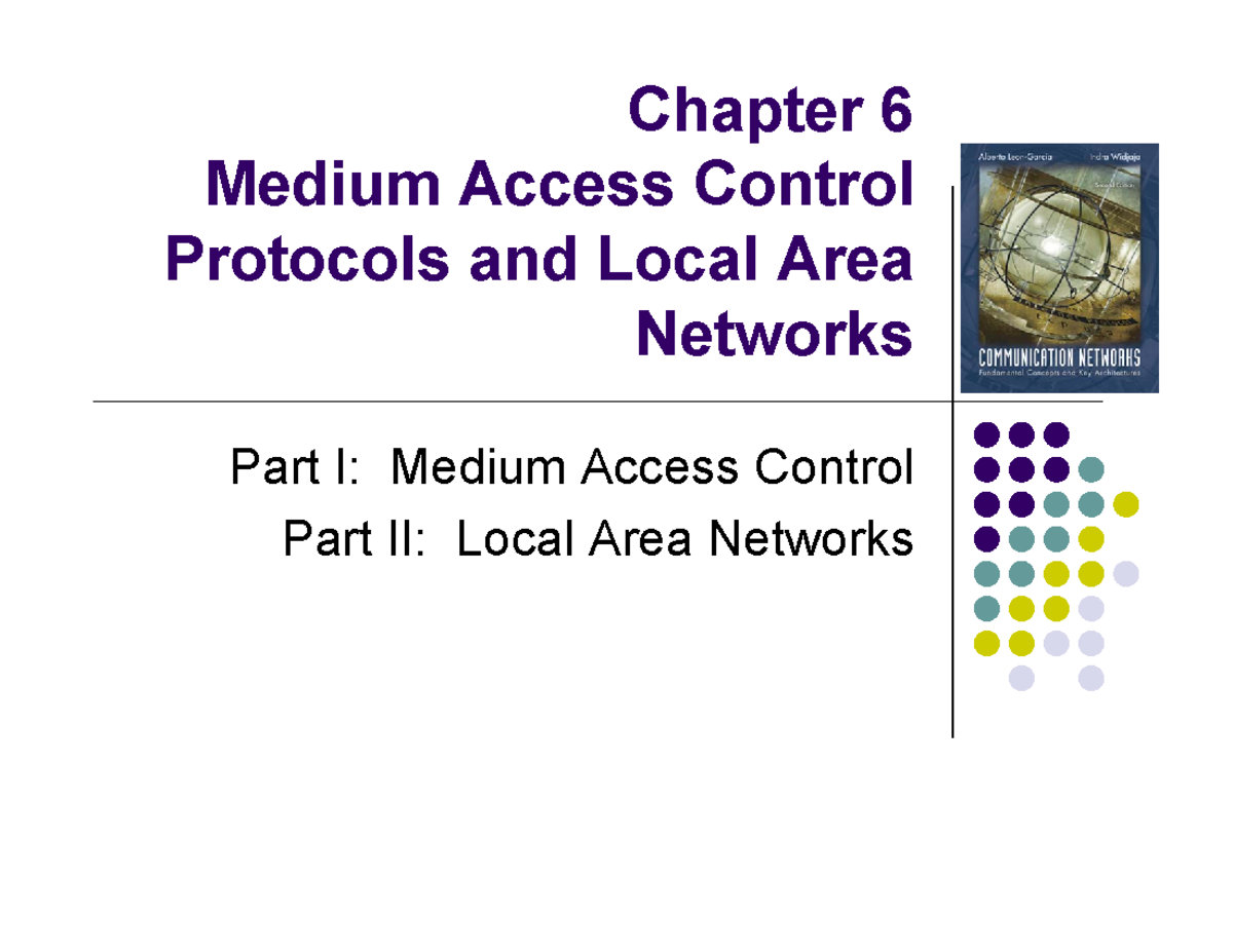 6 CCN Medium Access Control Protocols and LAN - Chapter 6 Medium Access ...