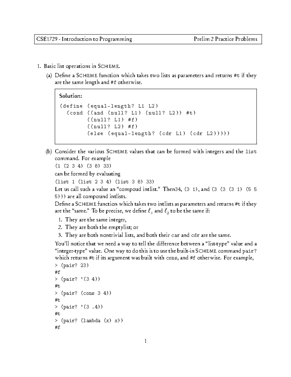 Spring 2017 Lab 9 Solutions Cse1729 Introduction To Programming Prelim 2 Practice Problems 1