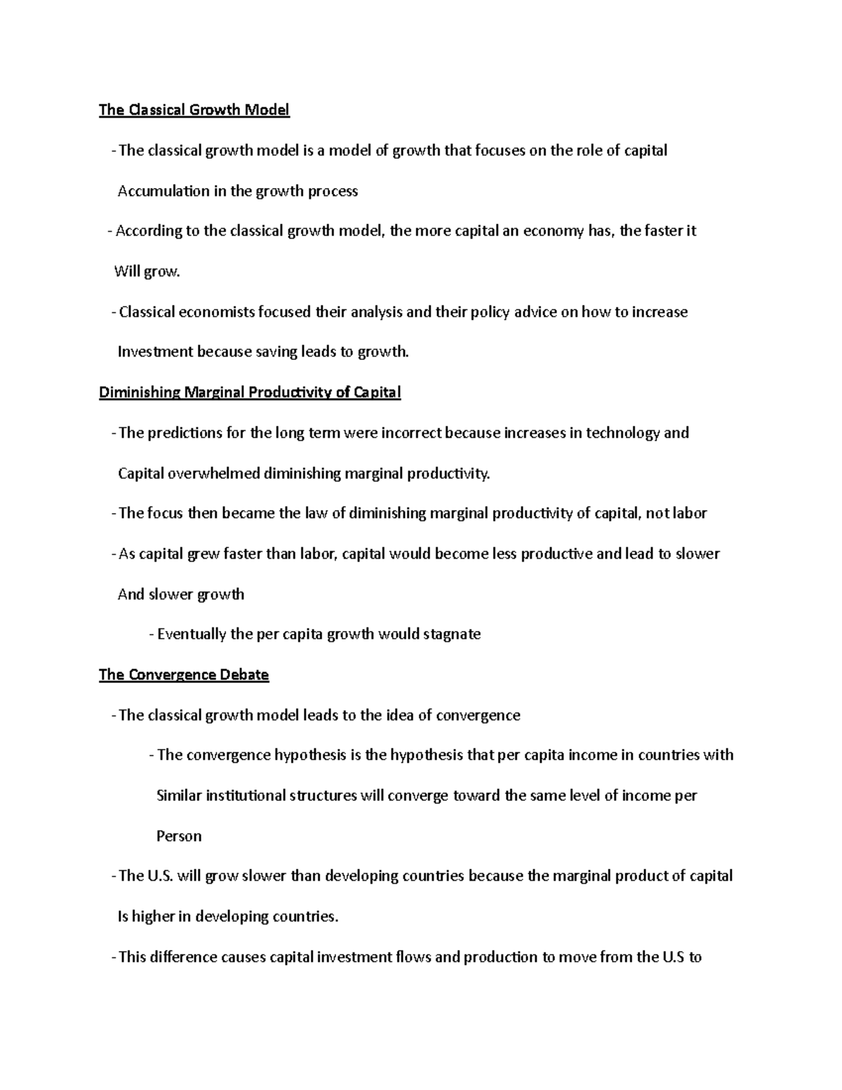 Macroeconomics - Chpt 26 - The Classical Growth Model - The classical ...