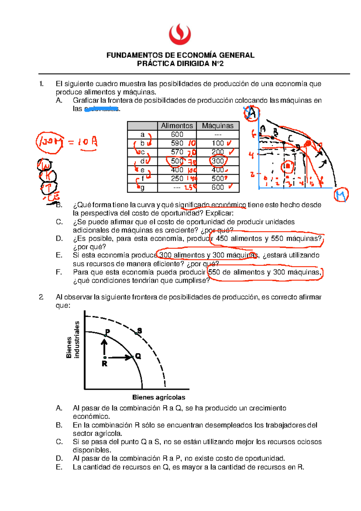 PD2 - FPP.pdf - ECO GENERAL - FUNDAMENTOS DE ECONOMÍA GENERAL PRÁCTICA DIRIGIDA N° El siguiente ...