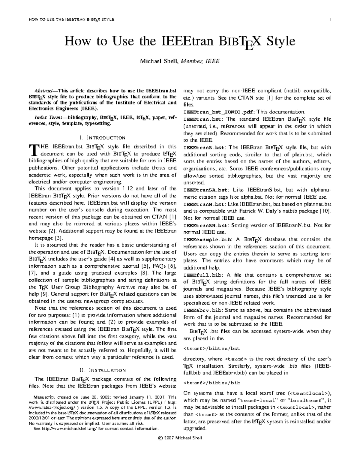 IEEEtran bst Howto - This is a useful document. - How to Use the IEEEtran BIBTEX Style Michael ...