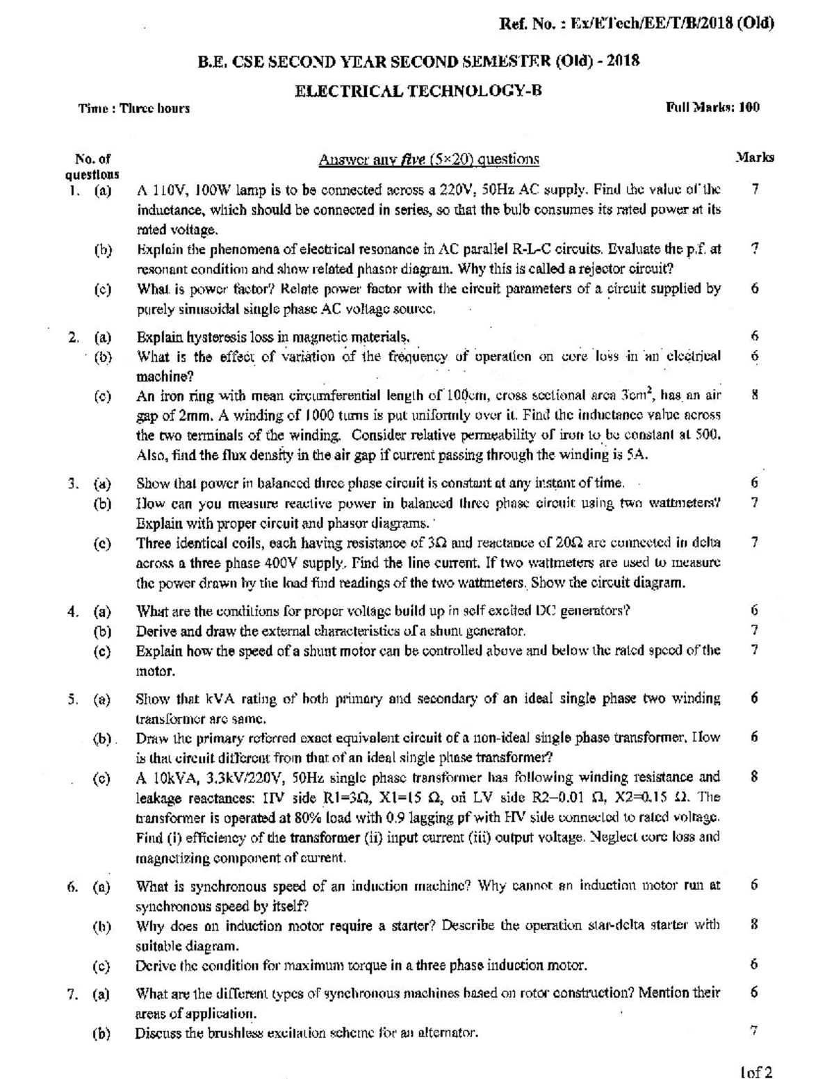 Electrical Technology B - Studocu
