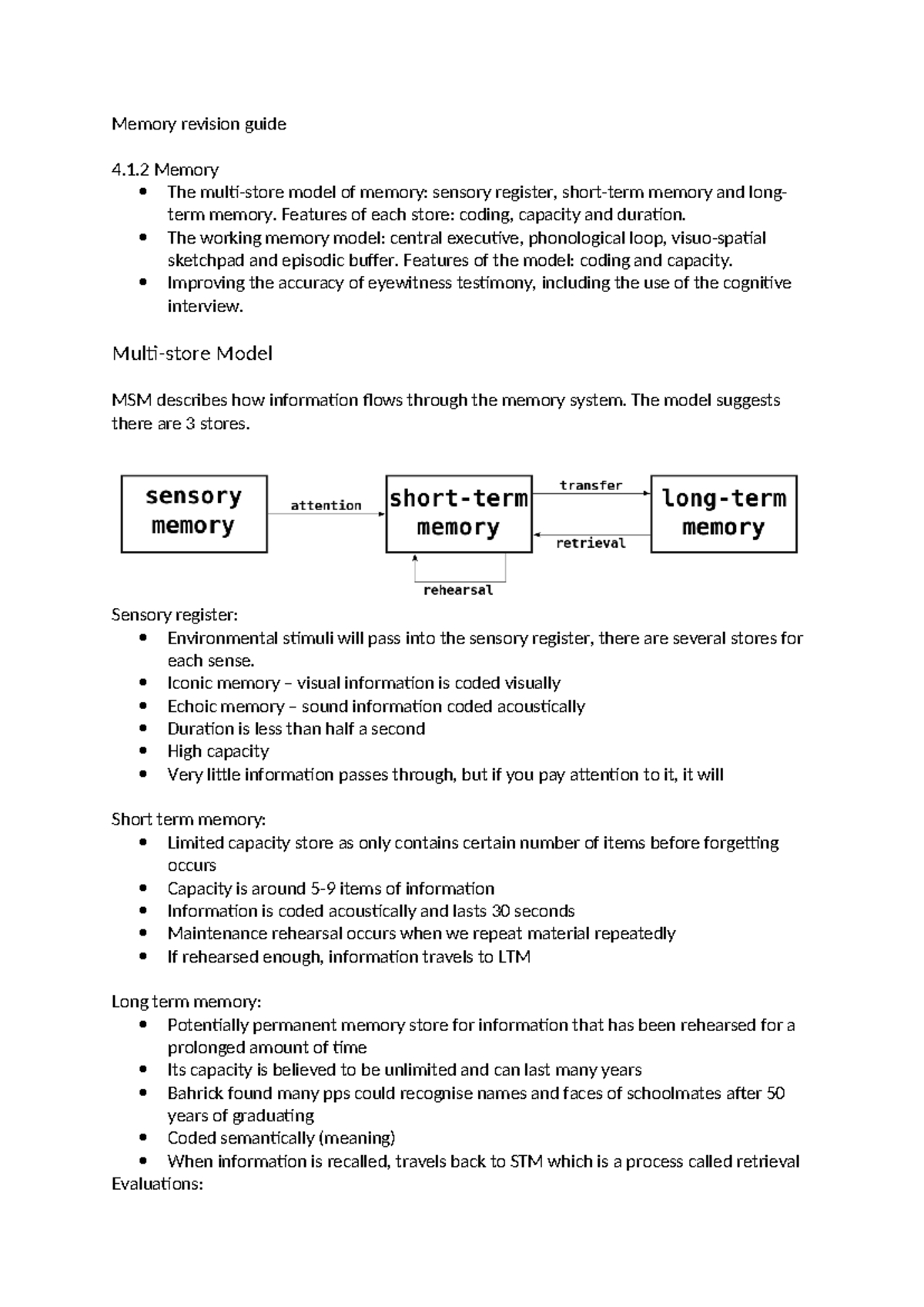2. Memory revision guide - Memory revision guide 4.1 Memory The multi ...