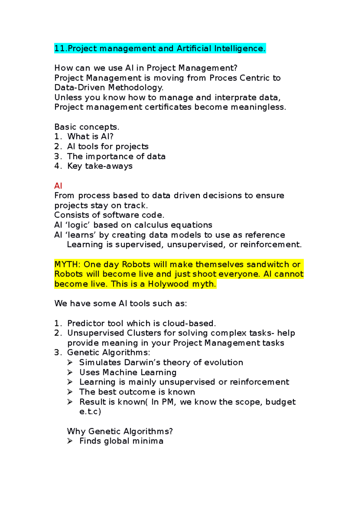 AI in Project Management - 11 management and Artificial Intelligence ...