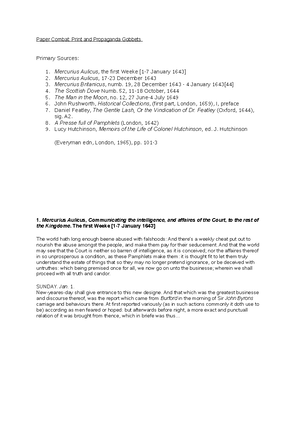 Soldier's Life Gobbets - Soldier’s Life Gobbets Primary Sources: 1. A ...