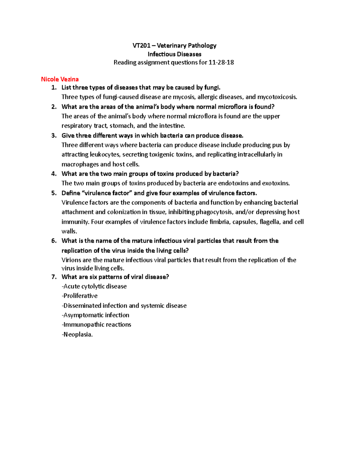 Veterinary Pathology and Infectious Diseases - VT201 – Veterinary ...