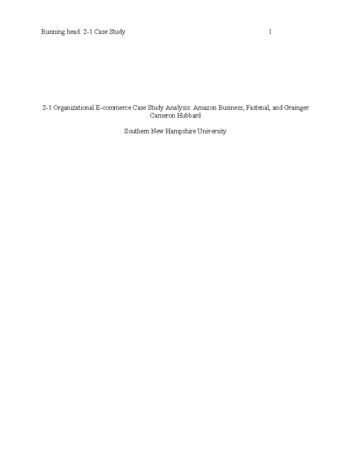 2-1 Organizational E-commerce Case Study Analysis Amazon Business ...