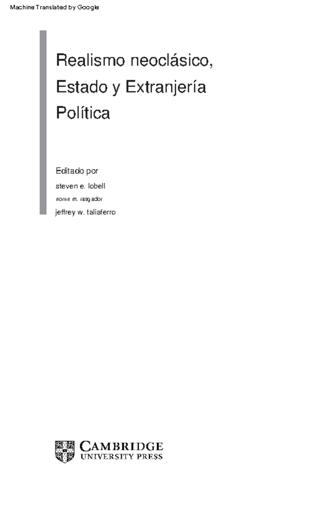1 - Neoclassical realism, the State, and Foreign Policy - Taliaferro ...