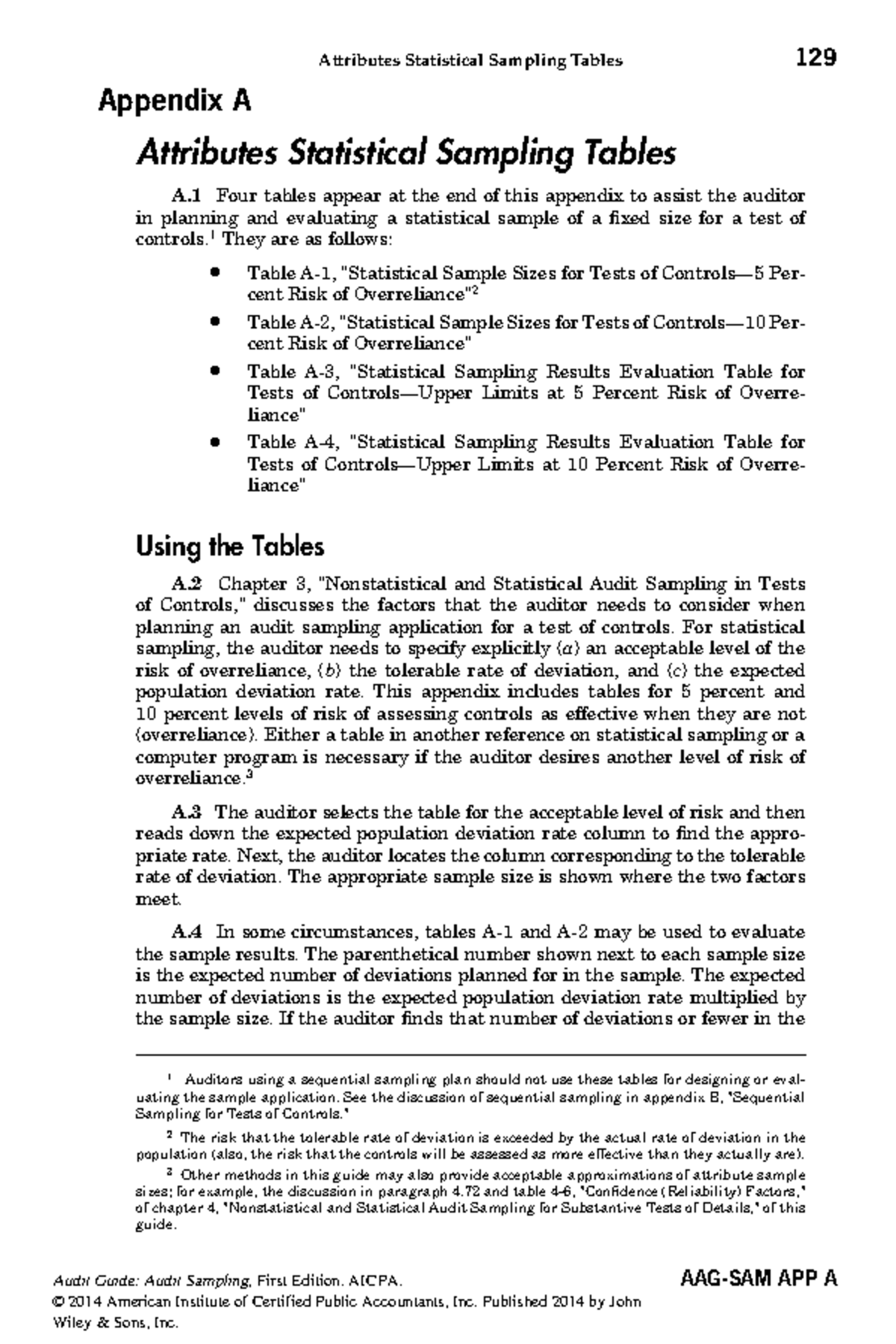 Audit Guide - 2016 - Appendix A Attributes Statistical Sampling Tables ...