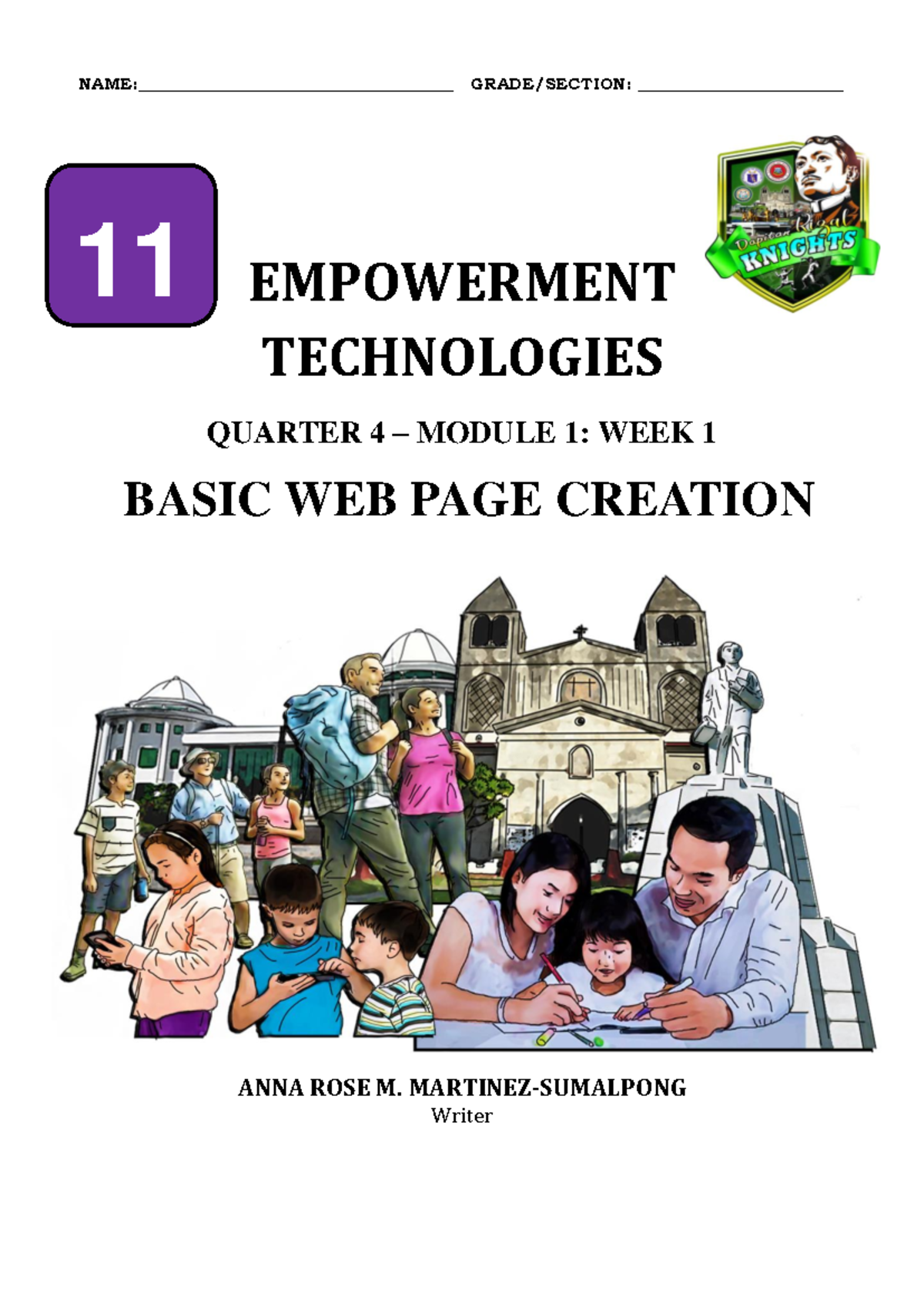 Empower Tech q4 m1 v1 - EMPOWERMENT TECHNOLOGIES QUARTER 4 – MODULE 1: WEEK 1 BASIC WEB PAGE ...