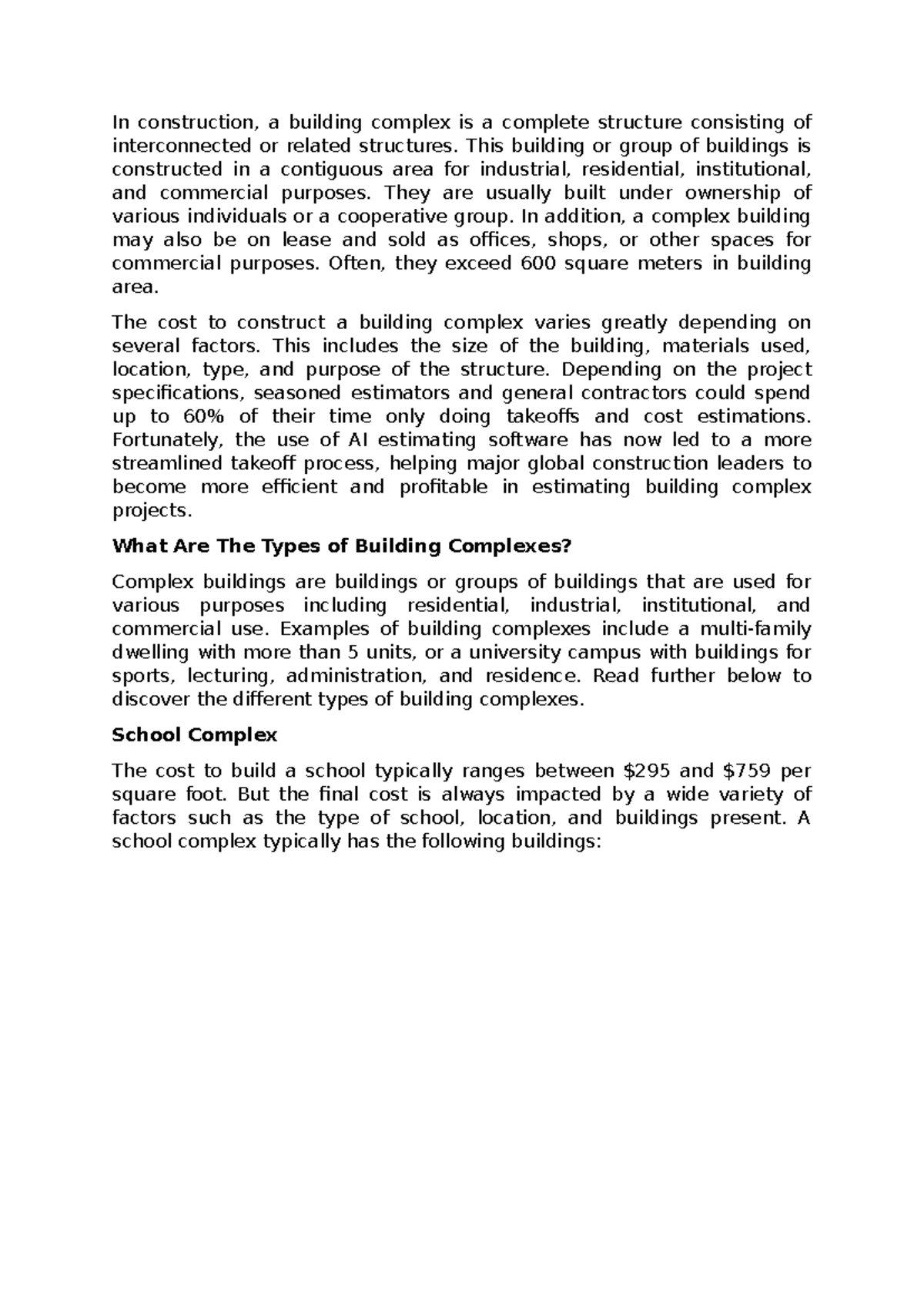 Design 8 - SEMI Finals RSW - In construction, a building complex is a ...