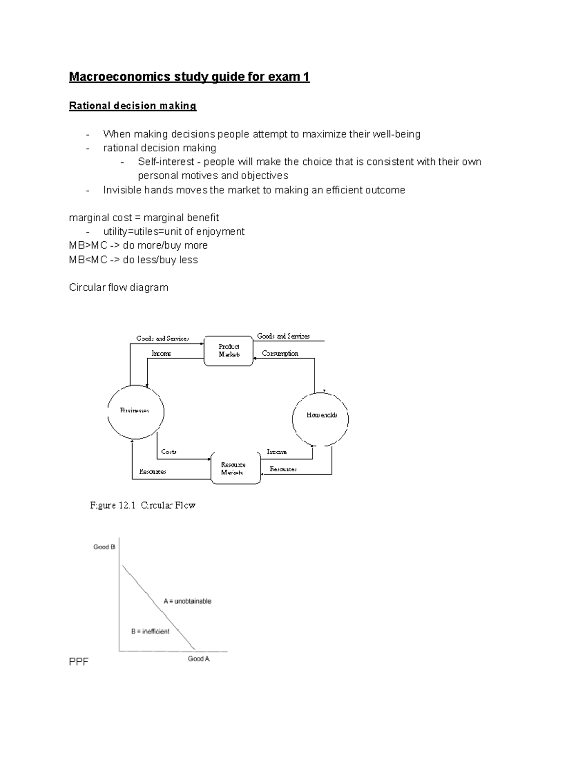 Macroeconomics study guide exam 1 - Macroeconomics study guide for exam ...