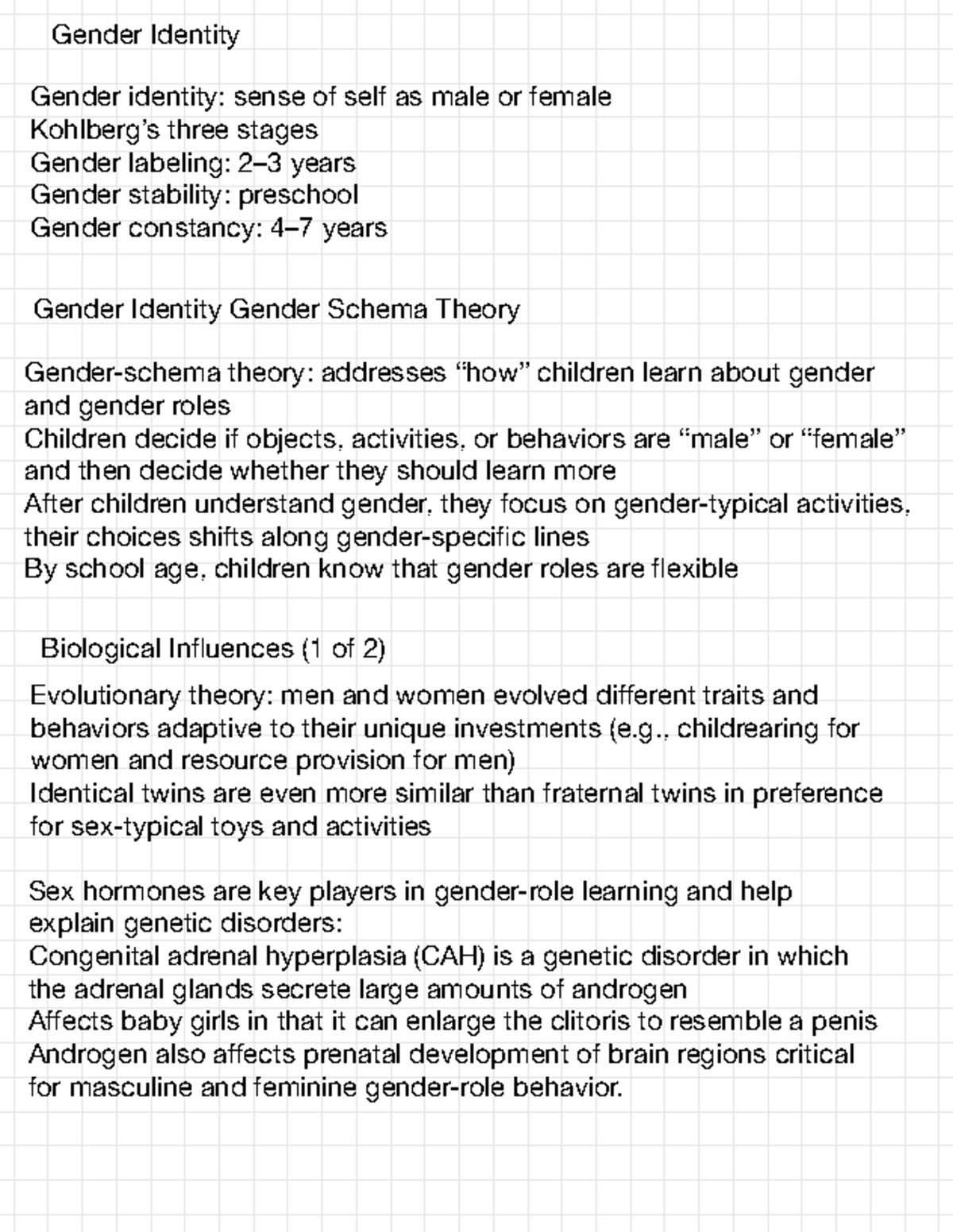 Chapter 5 part7 - Gender Identity Gender identity: sense of self as ...