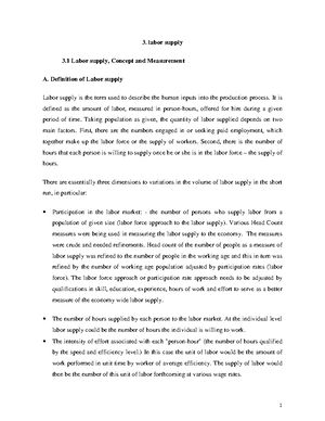 Chapter 4 (labor demand) - Labor Economics notes Chapter four: Labor ...