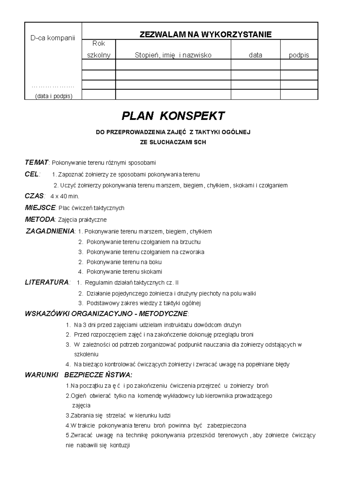 Pokonywanie terenu r Ã³Å¼nymi sposobami - D-ca kompanii ...