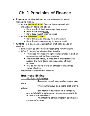 Intro to Finance Chapter 4 Notes - Chapter 4 Financial Planning Process ...