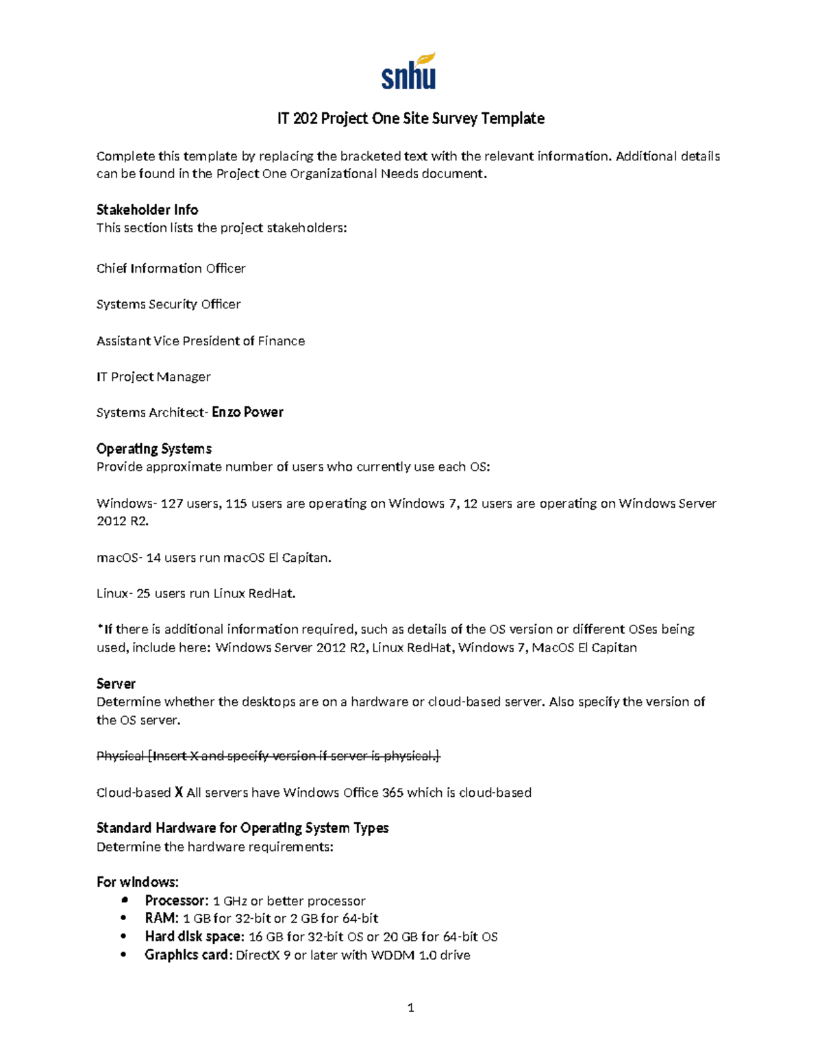 IT 202 Project One - Additional details can be found in the Project One ...