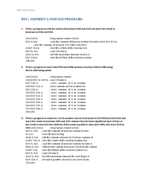 8051 Microcontroller - UNIT IV – 8051 MICROCONTROLLER Introduction: A complete computer system ...