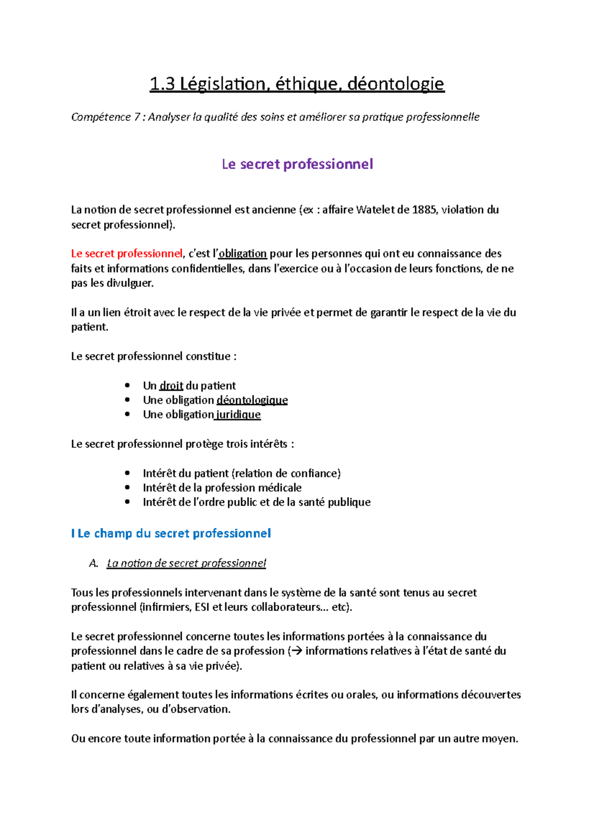 Le secret professionnel - Le secret professionnel, c’est l’obligation ...