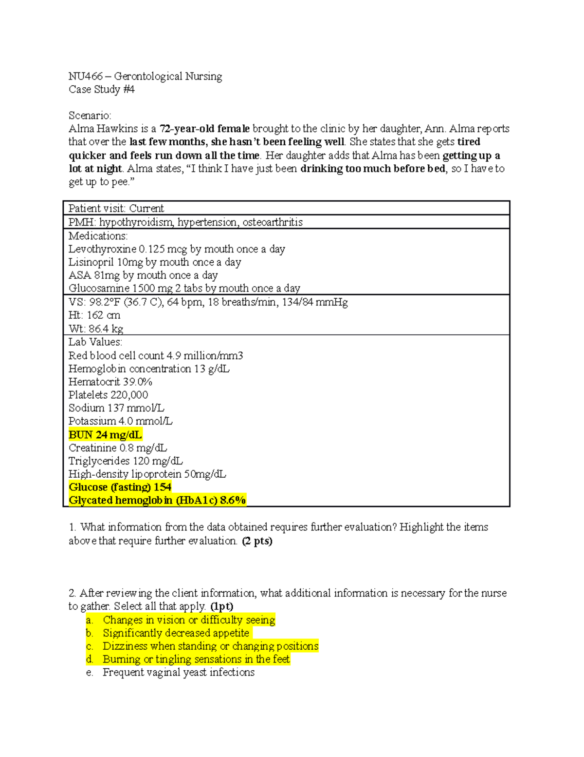GERO Casestudy 4 LJimenez - NU466 – Gerontological Nursing Case Study ...