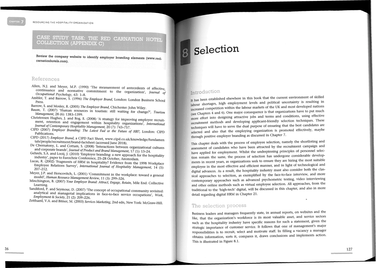 210129 Boella Chapter 8 Selection - ####### RESOURCING THE HOSPITALITY ...