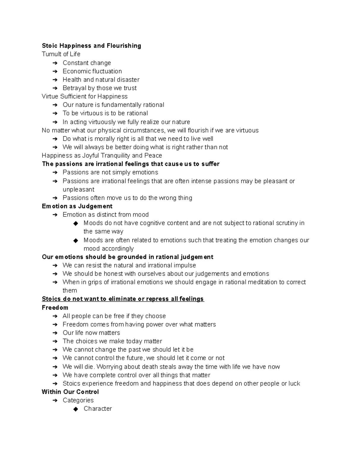 Stoicism Belief Notes - Stoic Happiness and Flourishing Tumult of Life ...