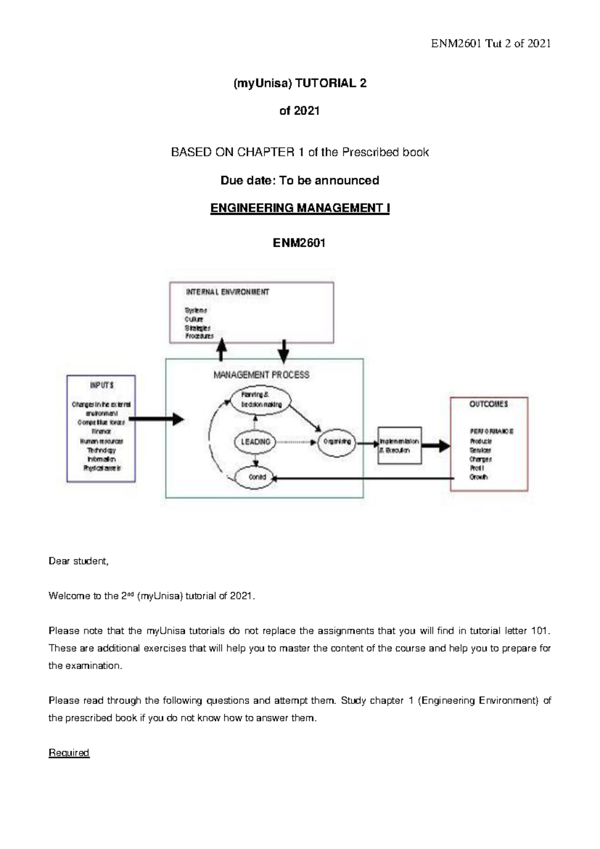 ENM2601 - 2022 - Tut 2 - Ch 1 - ENM 2601 Tut 2 of 2021 (myUnisa ...