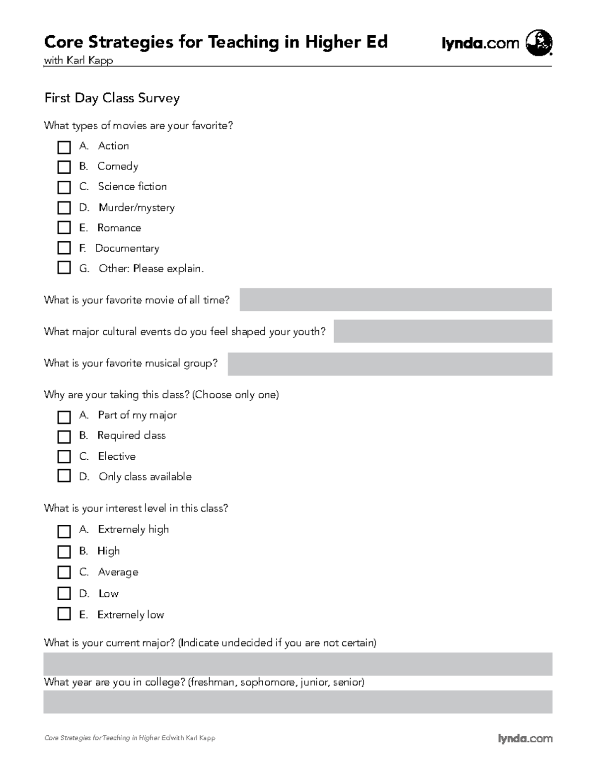 01 01 Class Survey - Will help you to monitor students - Core ...