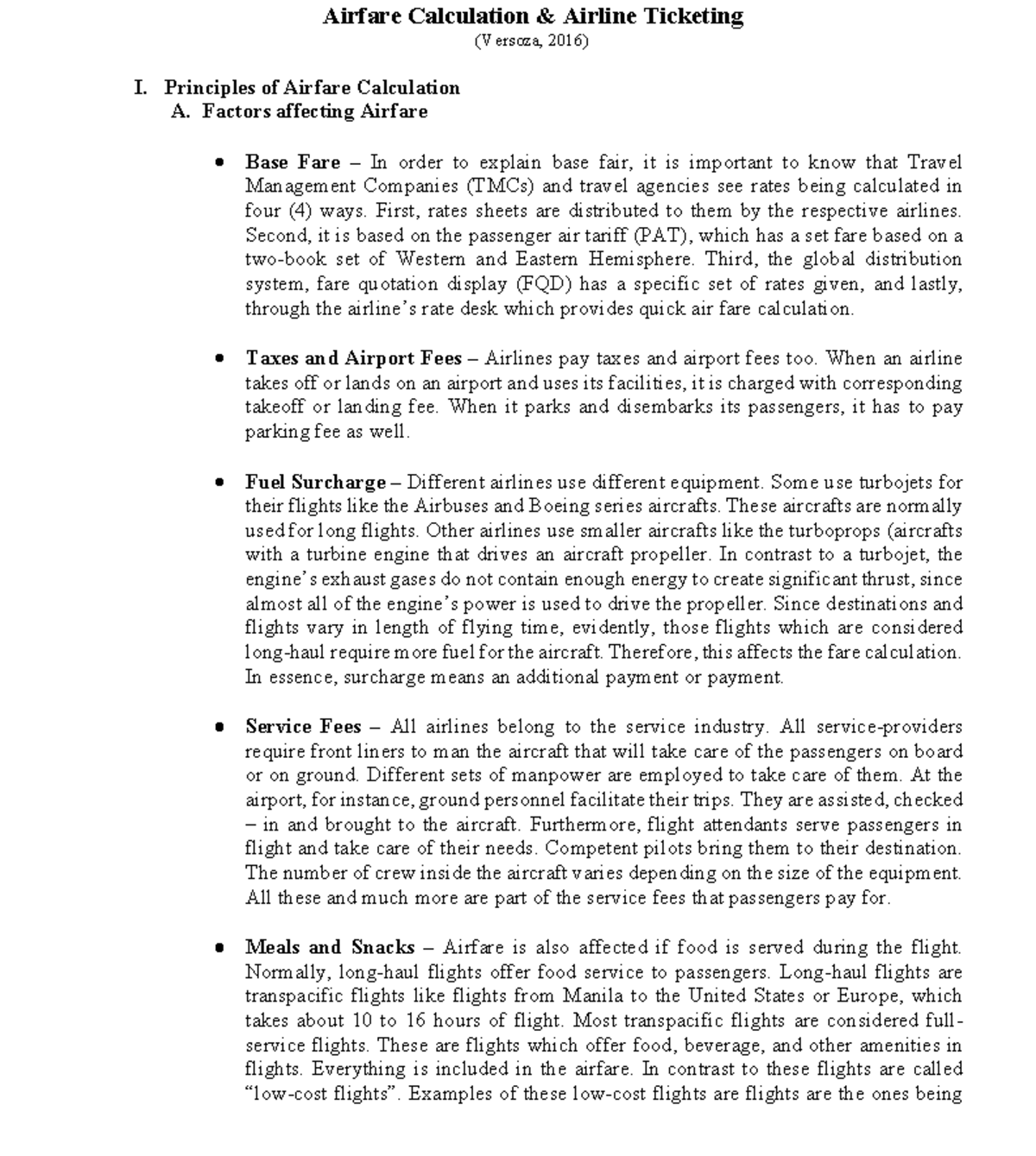 Airfare and Calculations - Airfare Calculation & Airline Ticketing ...