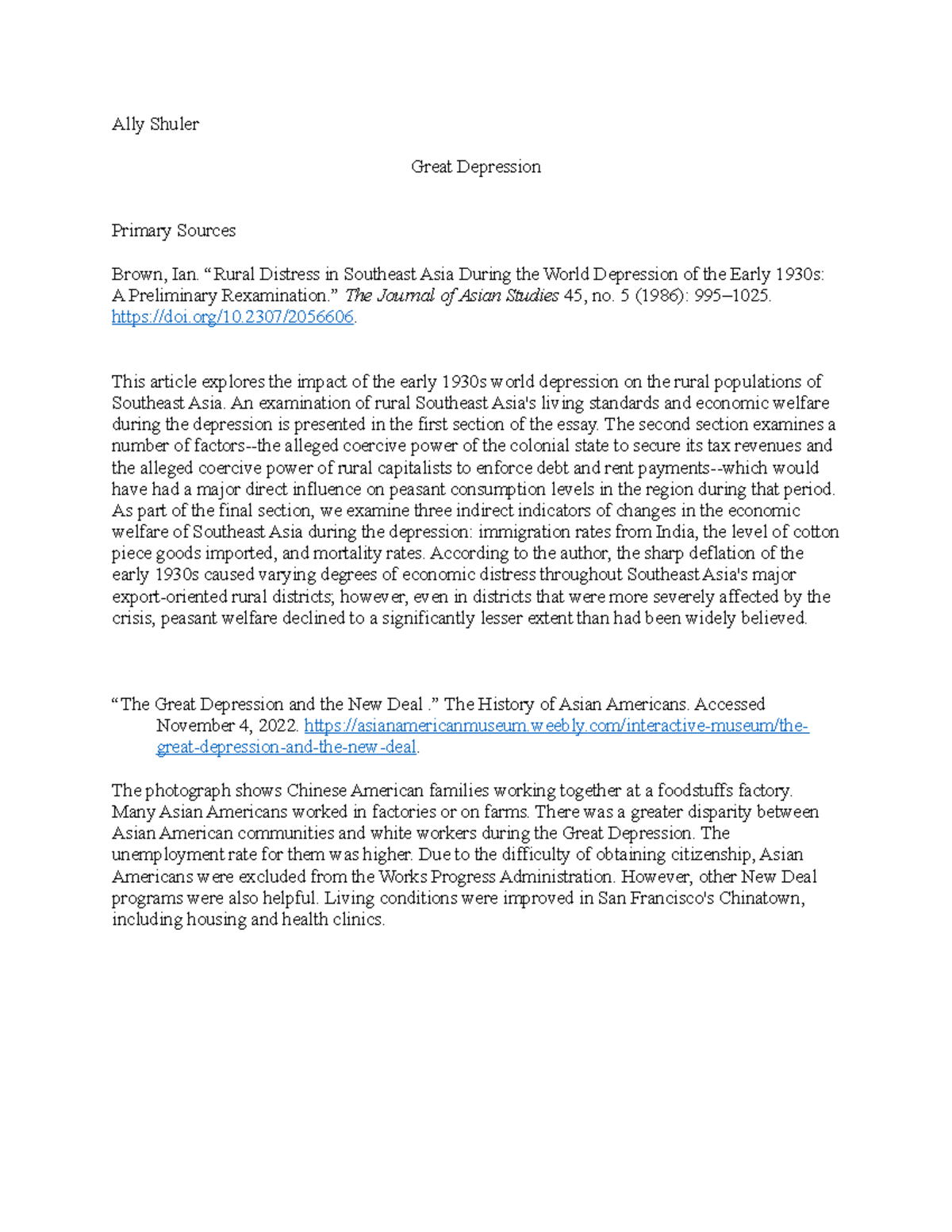 Great depression (1) - Psychology - Ally Shuler Great Depression ...