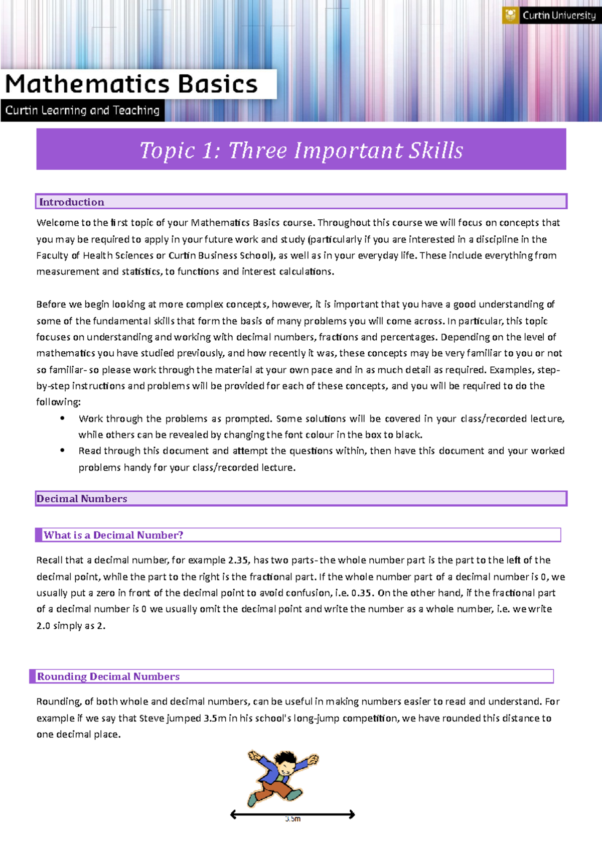 MATH- Mathematics Basic Topic 1 - Lecture notes.docx - Topic 1: Three ...