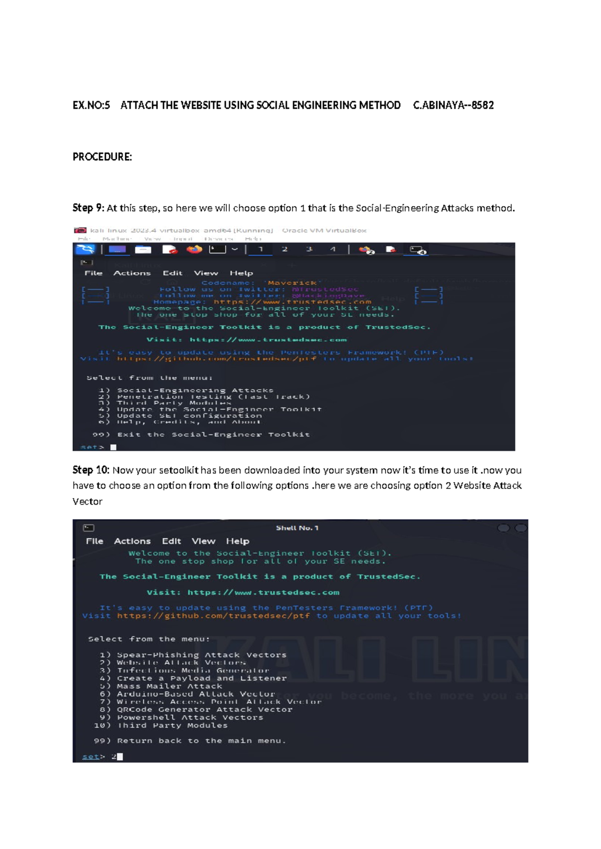 Web ex5 - EX:5 ATTACH THE WEBSITE USING SOCIAL ENGINEERING METHOD C ...
