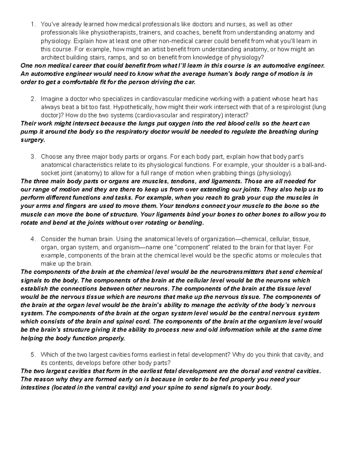 Unit 1 Critical Thinking Questions - You’ve already learned how medical ...