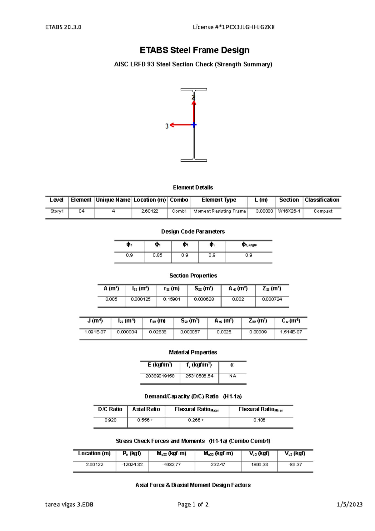 Obj 2 - programa - ETABS 20.3 License #*1PCX3JLGHHJGZK ETABS Steel ...