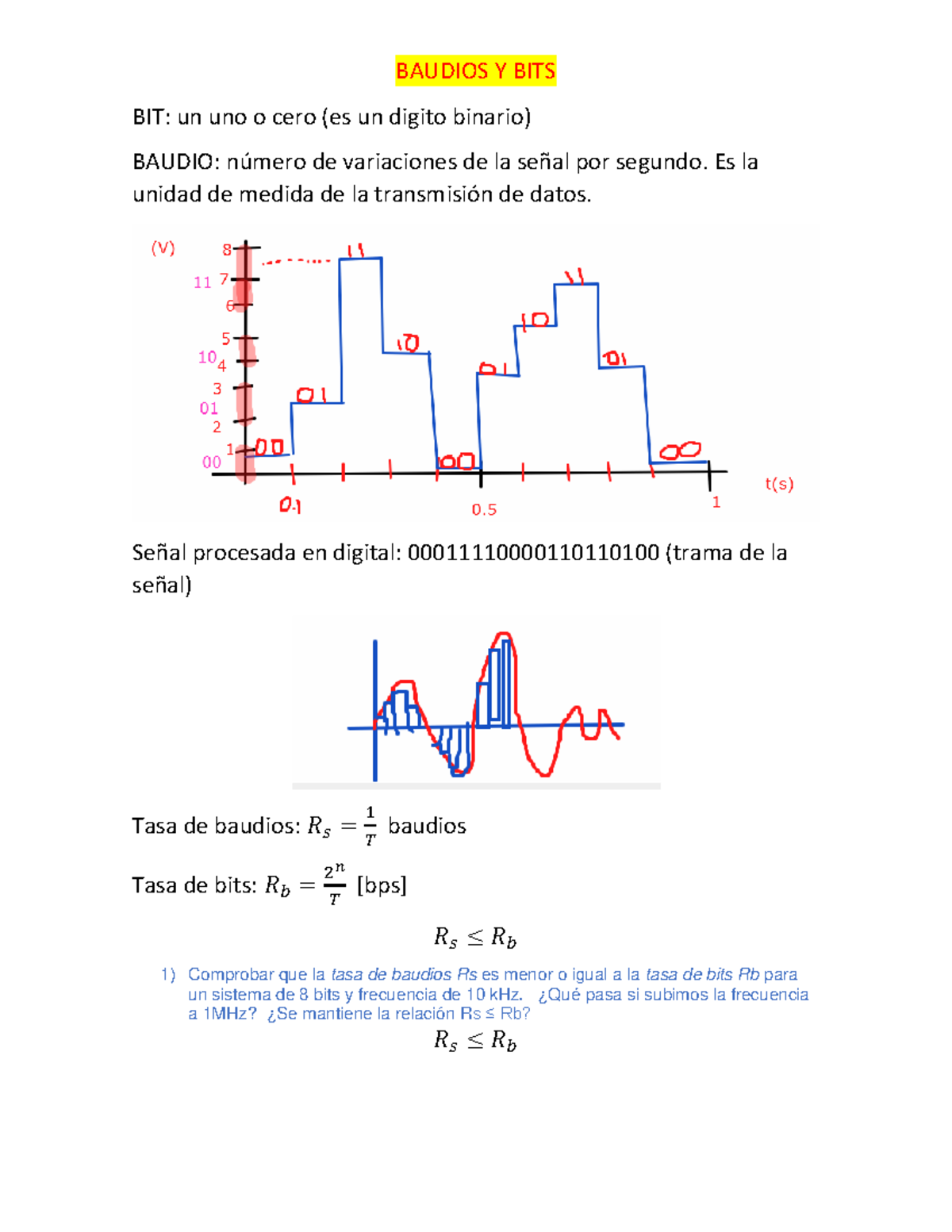 Baudios Y BITS - Listo - BAUDIOS Y BITS BIT: un uno o cero (es un ...