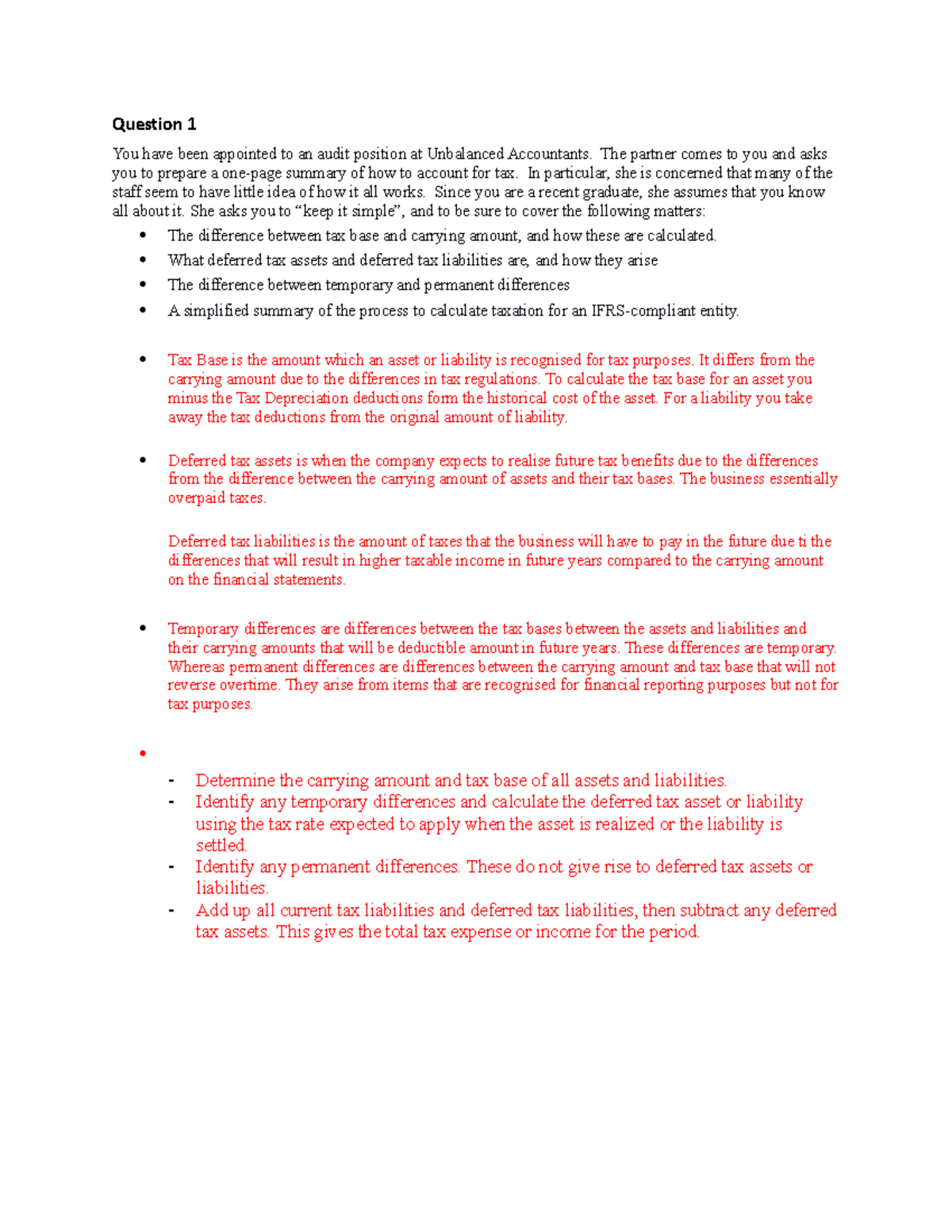 ACCT 211 Tutorial 9 - Question 1 You have been appointed to an audit ... ACCT 211 Tutorial 9 - Question 1 You have been appointed to an audit ...