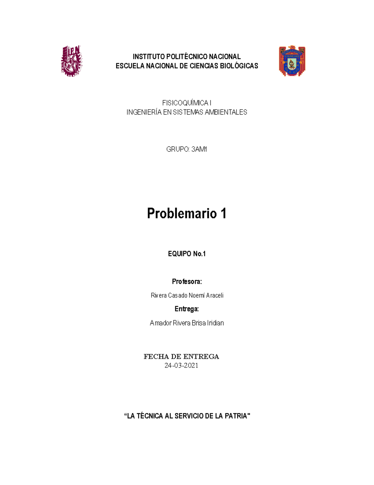 Problemario 1 FQ FQ BÁSICO FQFQ - Fisicoquímica - IPN - Studocu