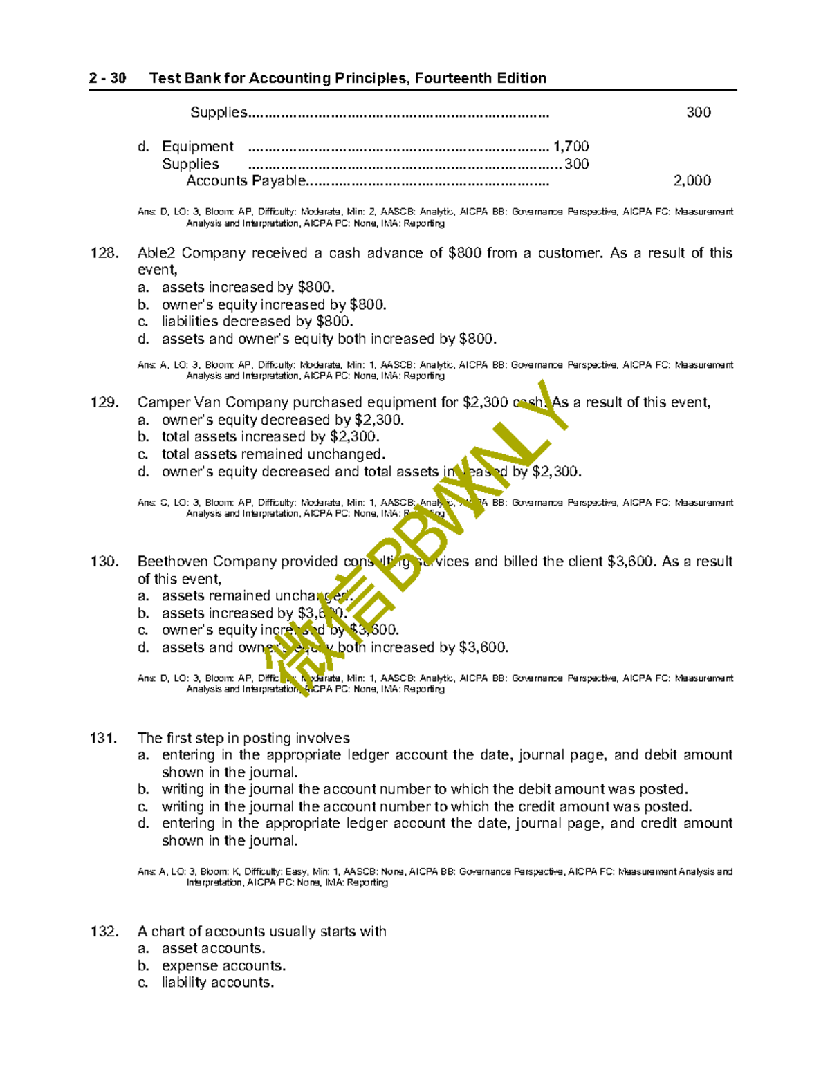 Accounting principles 14th edition by weygandt tb 123 - 2 - 30 Test ...