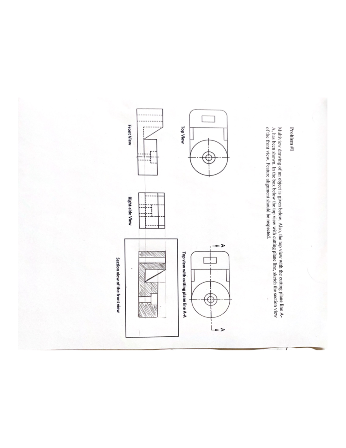 Assignment 4 - work - ECOR1047 - Problem Multiview drawing of an object ...