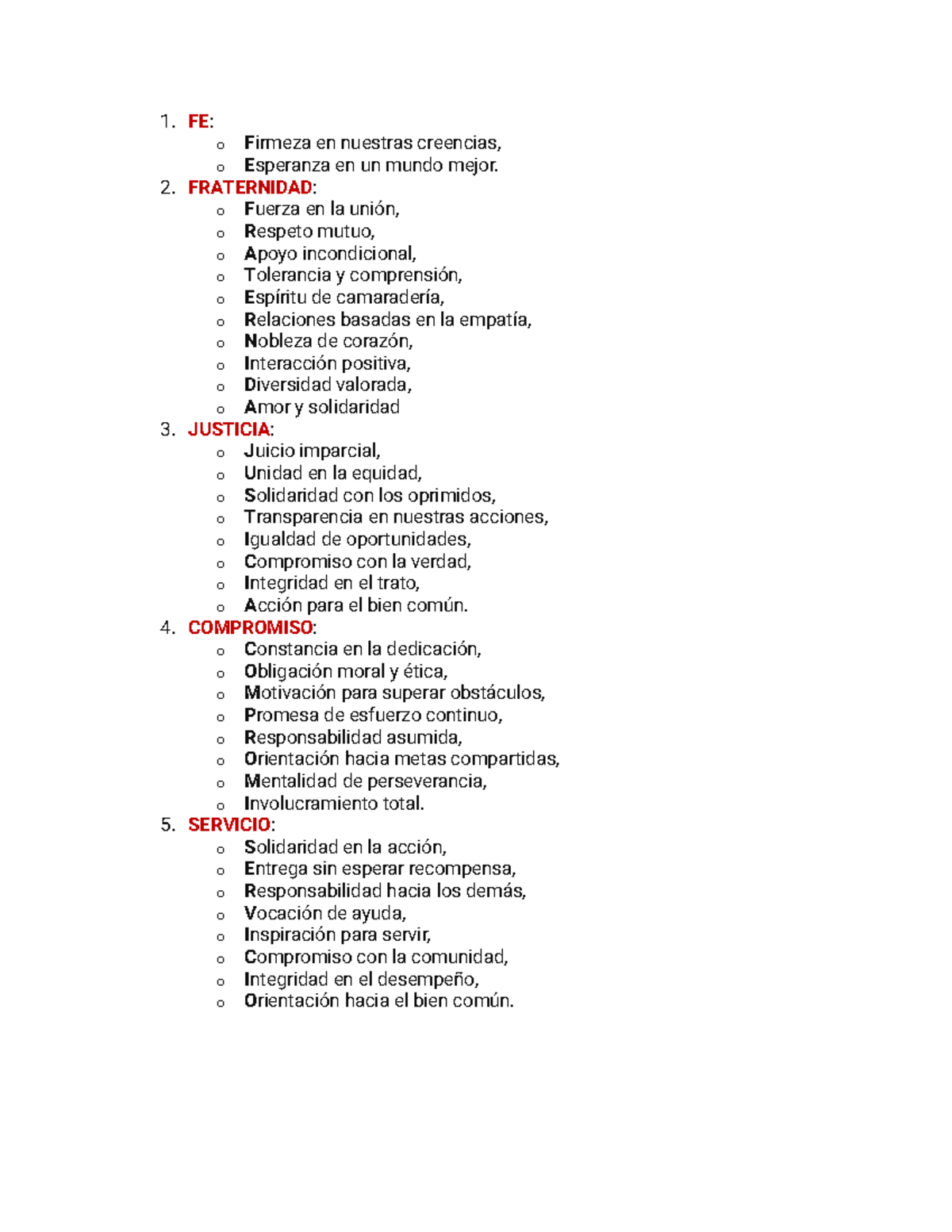 Acrostico de perel - 1. FE: o Firmeza en nuestras creencias, o ...