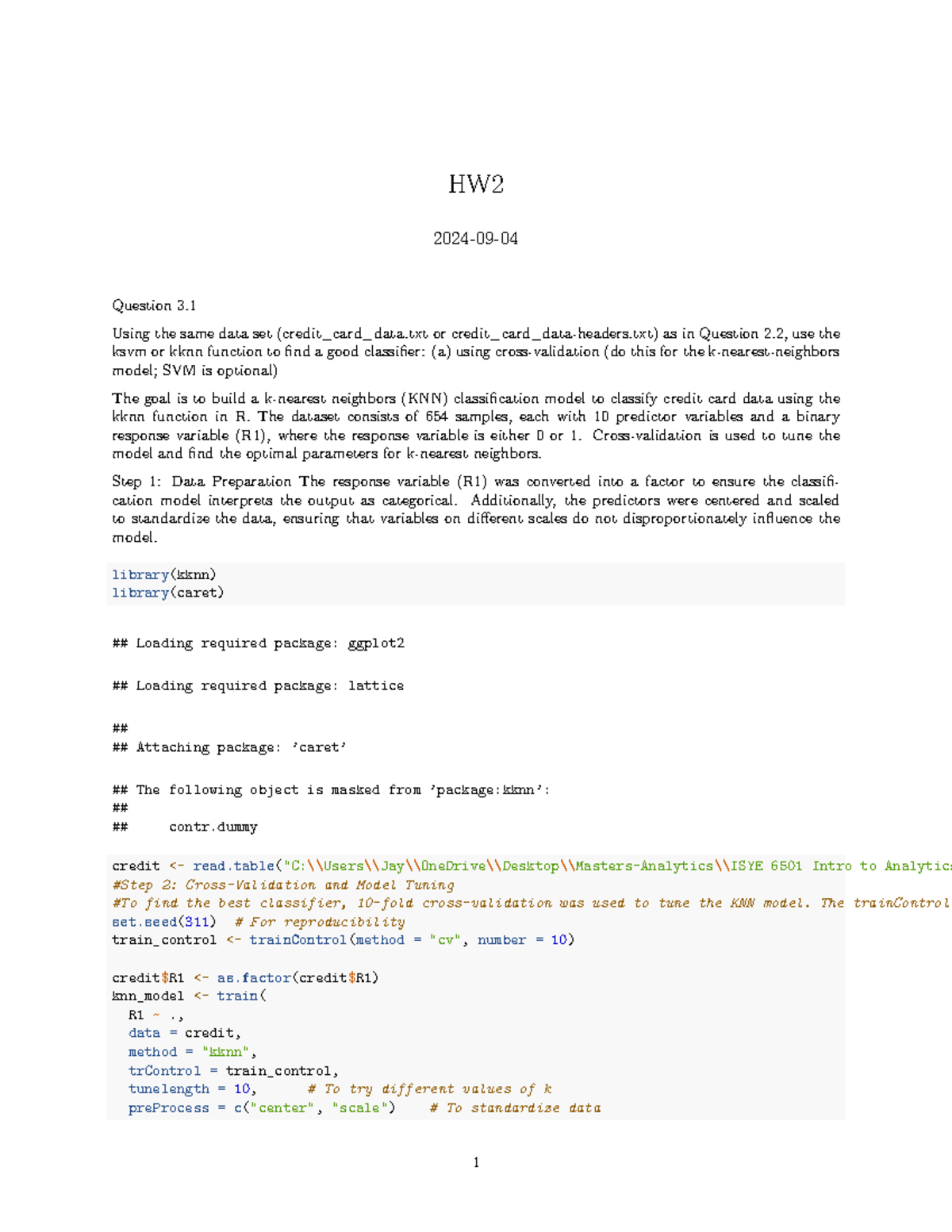 HW2 - Homework assignment - HW 2024-09- Question 3. Using the same data set (credit_card_data or ...