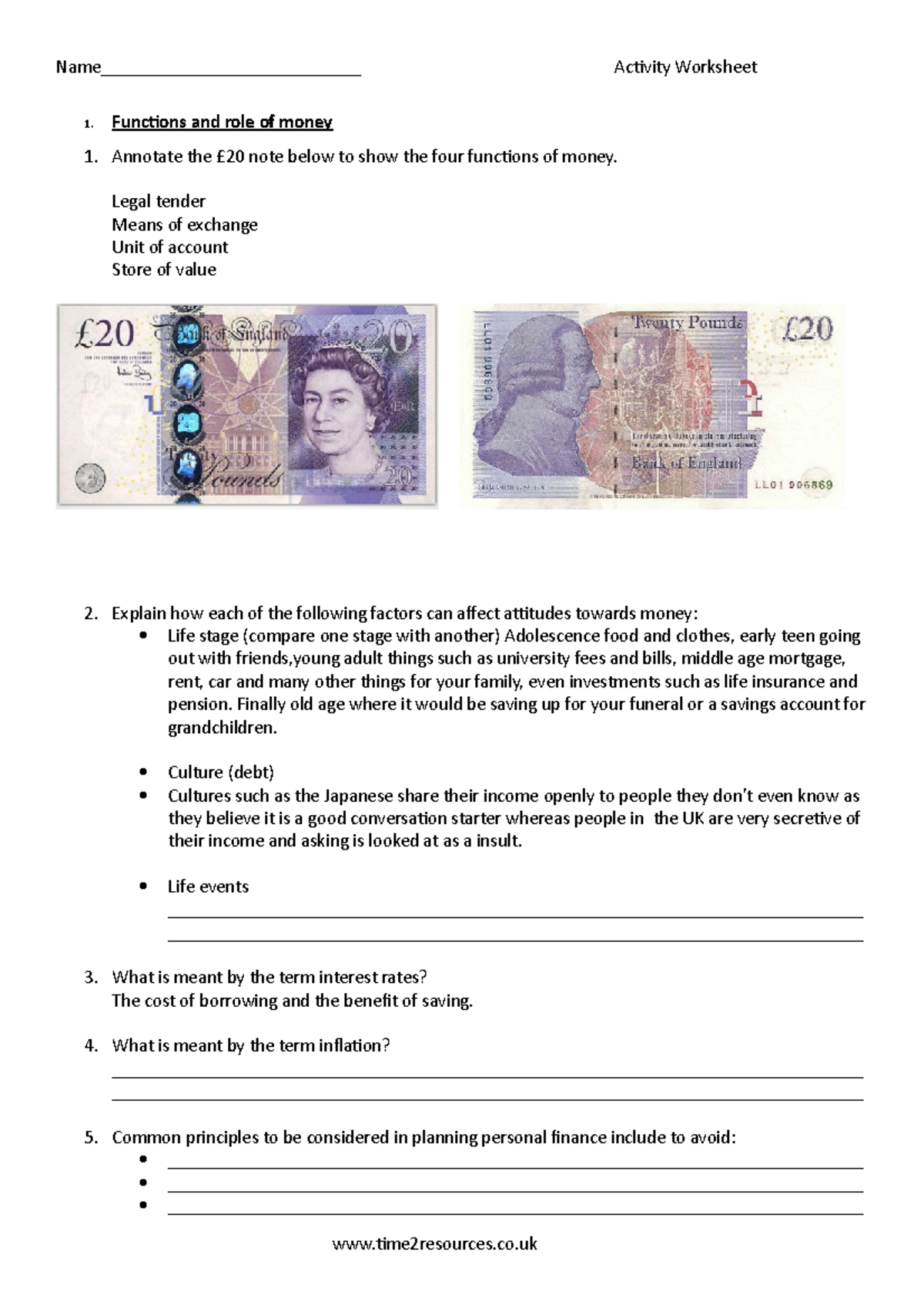 1 Functions and role of money - Functions and role of money Annotate ...