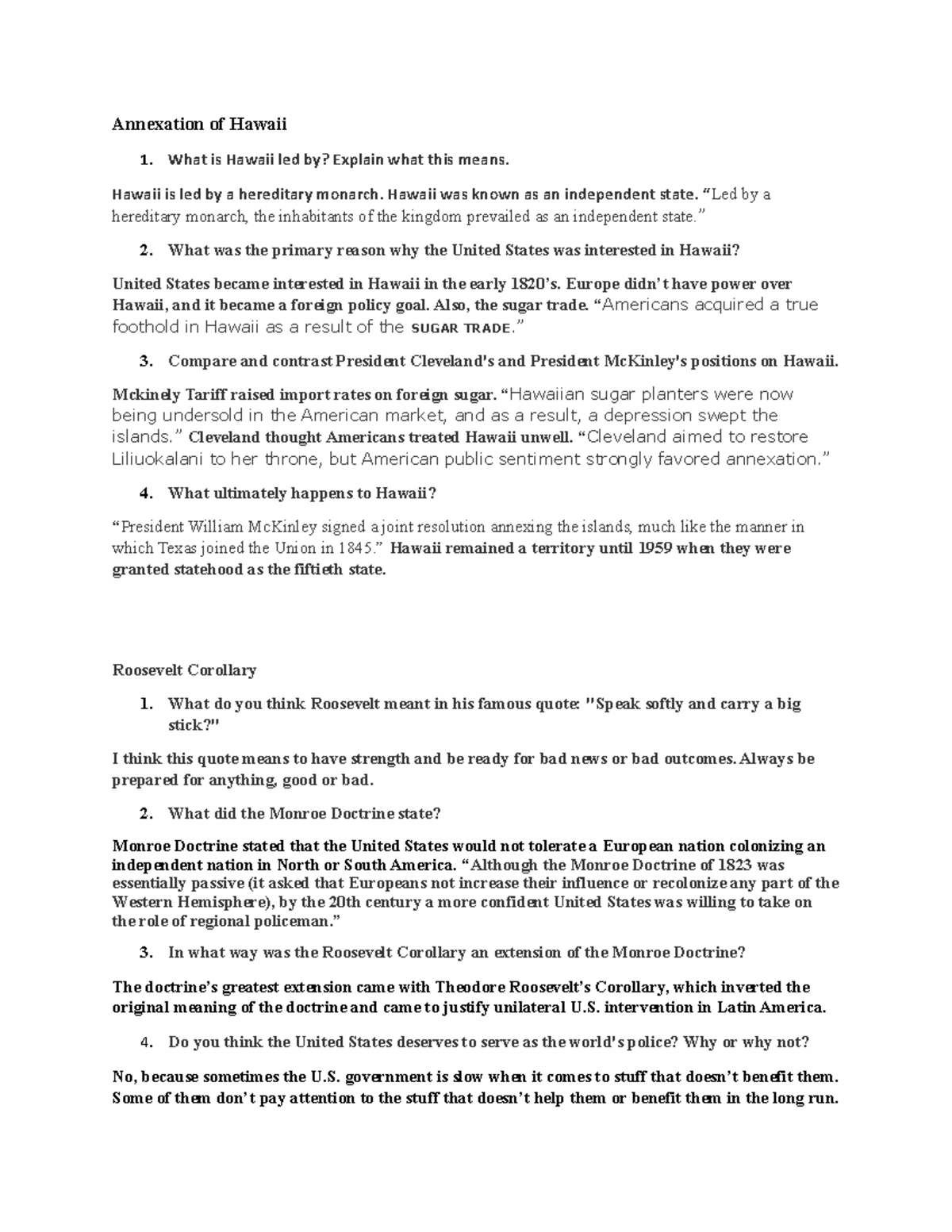 History american imperialism - Annexation of Hawaii What is Hawaii led ...