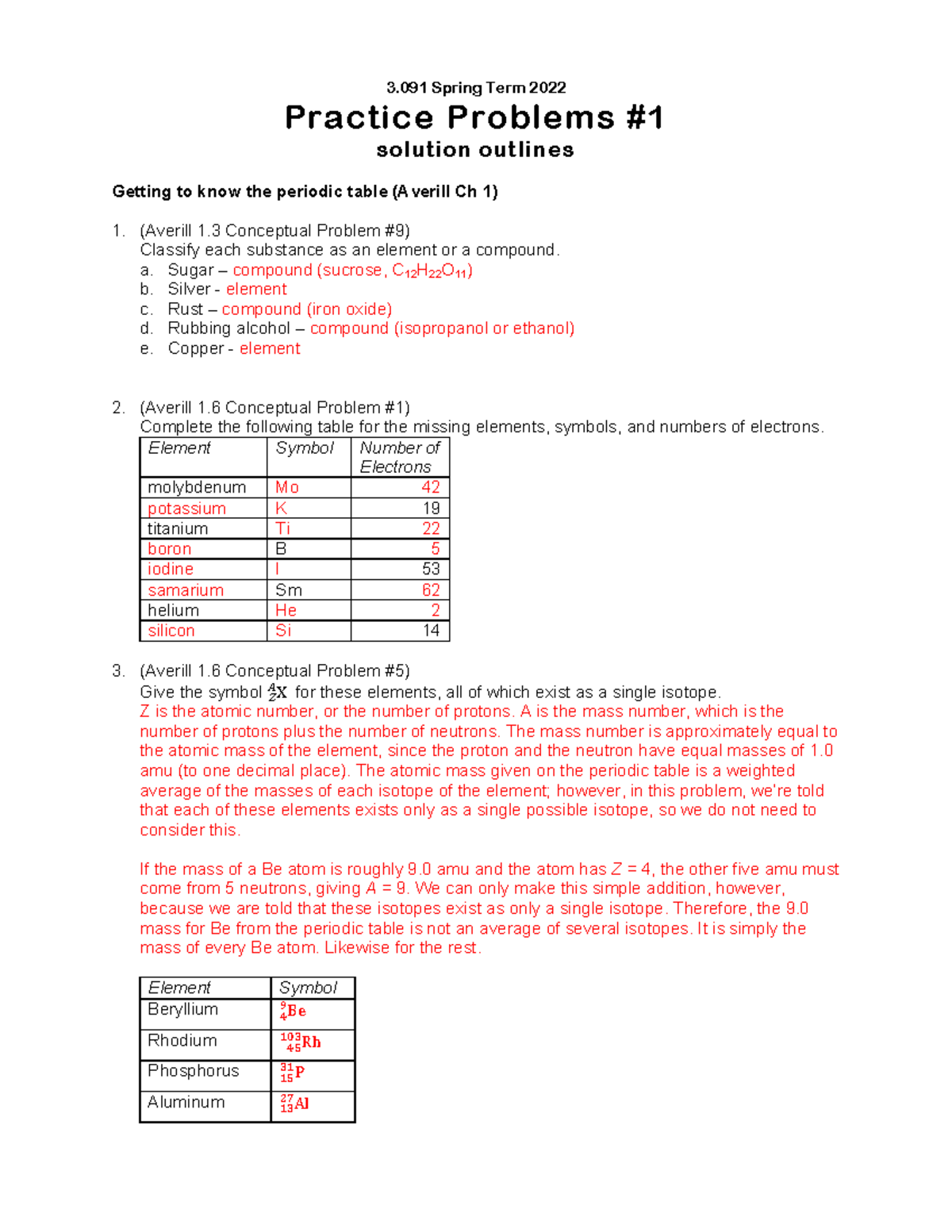 3091 SP22 PP1 Solutions - 3 Spring Term 202 2 Practice Problems ...