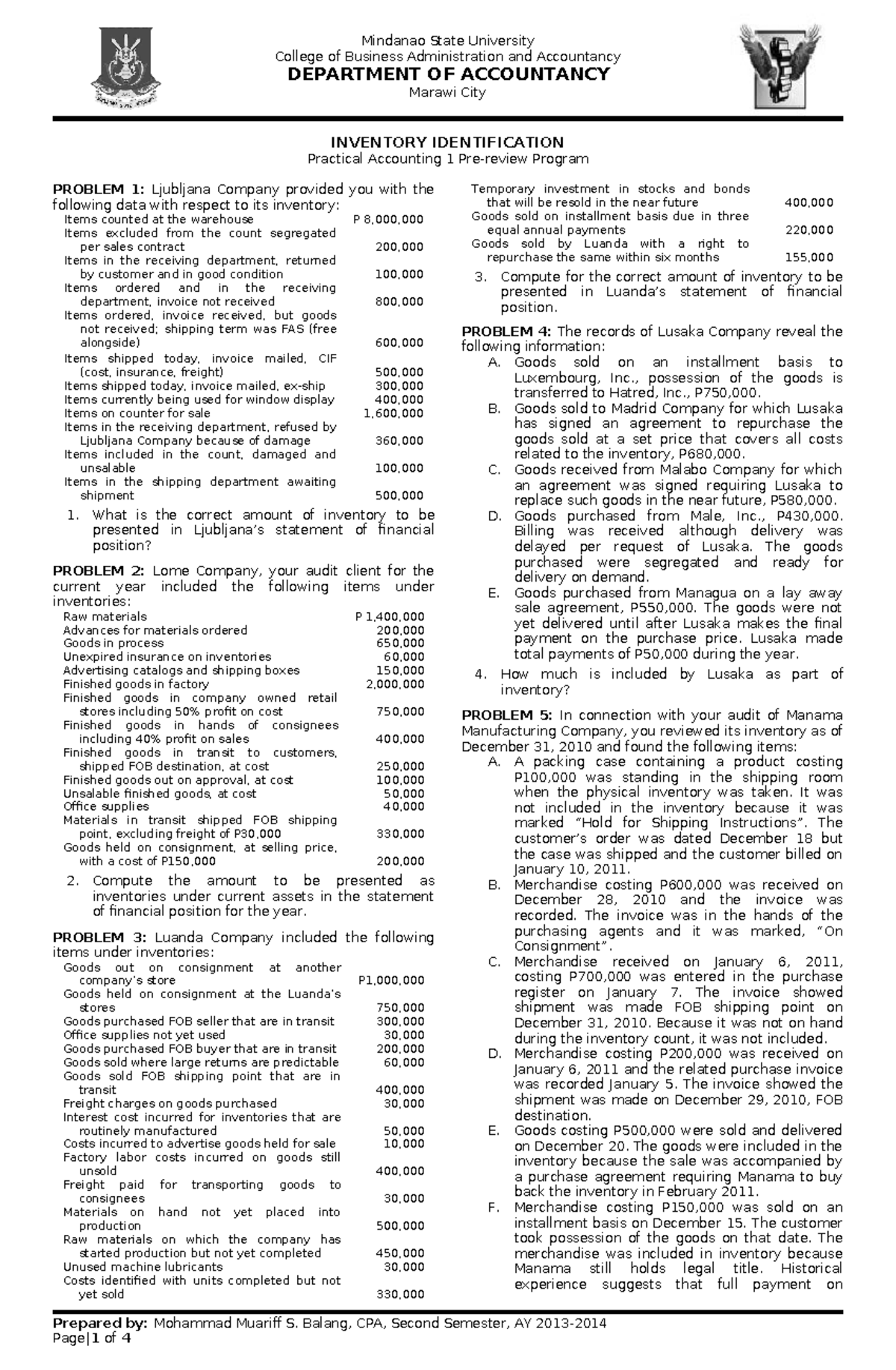 6. Inventory Identification (final) - Mindanao State University College ...