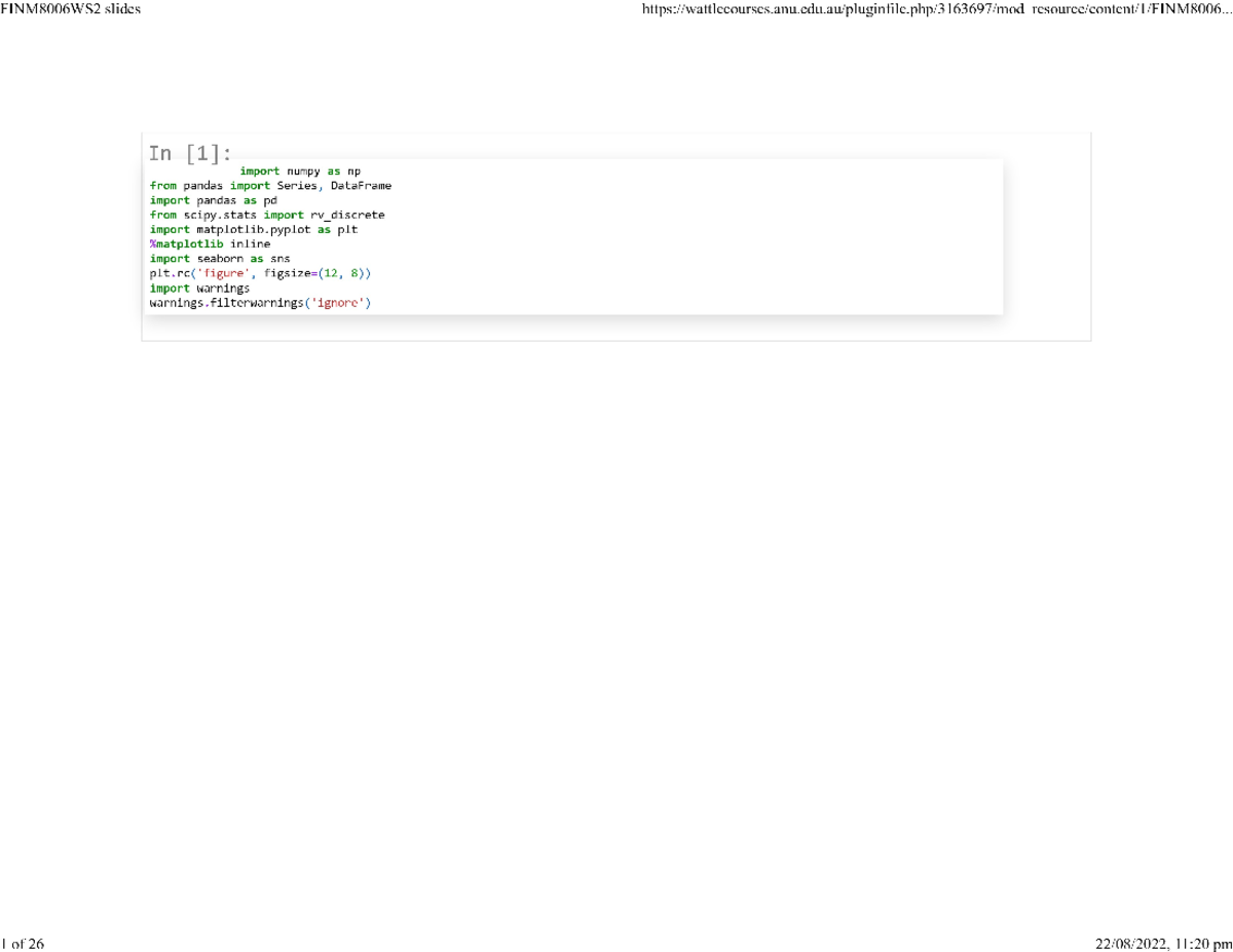 WS2 - ASD - Qiaoqiao Zhu Australian National University FINM8006WS2 ...