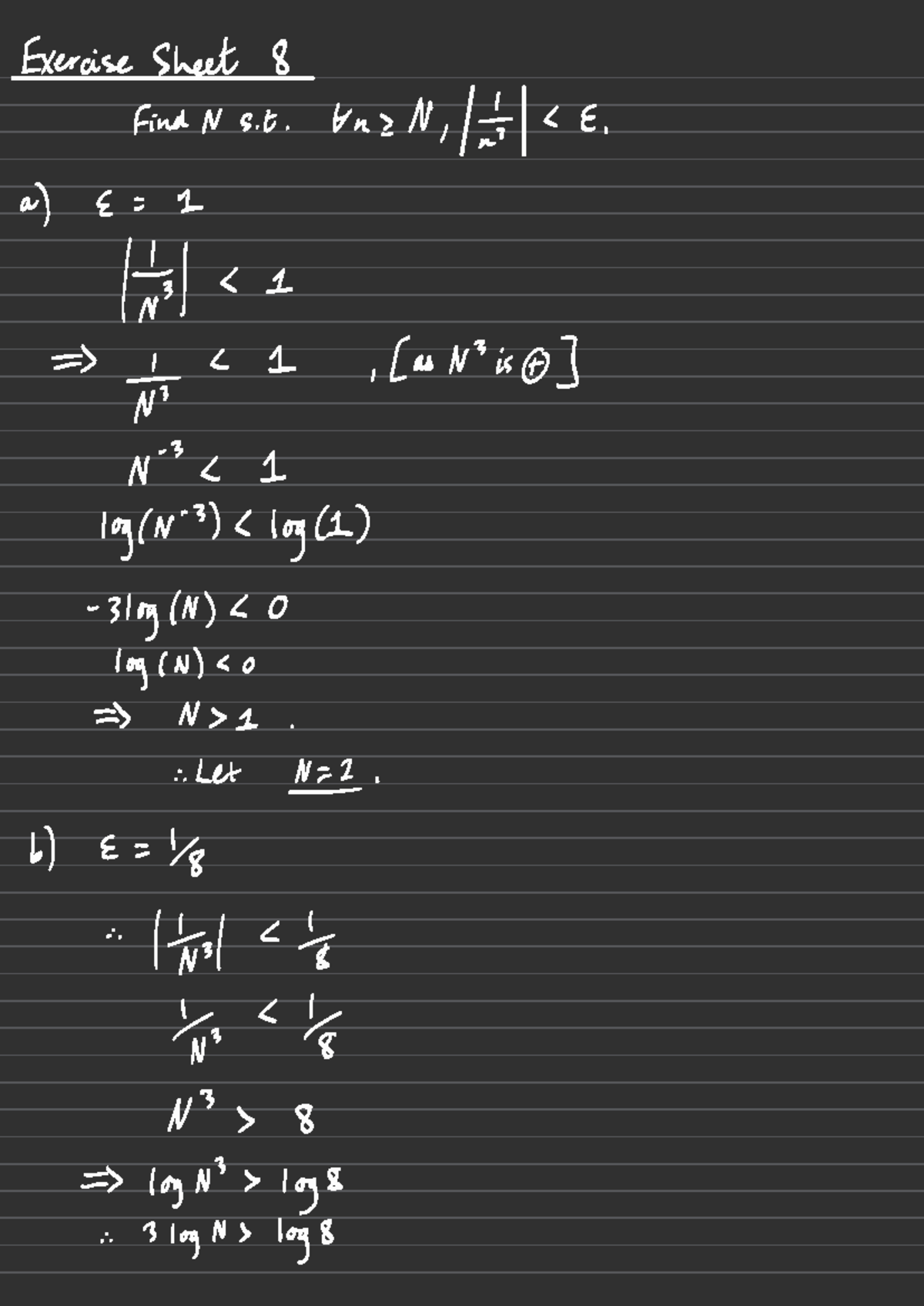 Exercise Sheet 8 - Cheeeese baguette - Exercise Sheet 8 find NS. t . FIN , i E. a) 2 = 1 Its ...