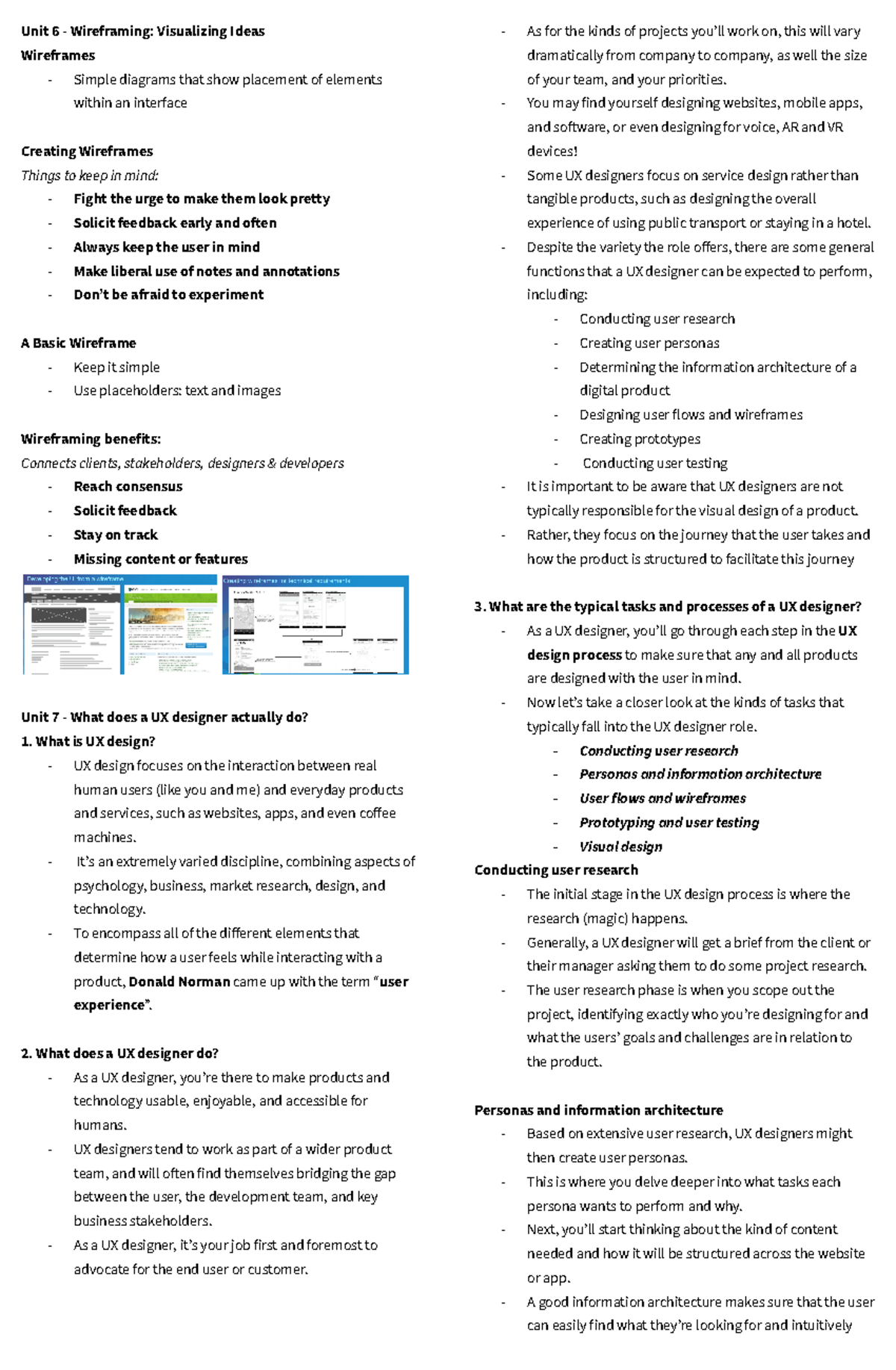 HCI Unit 6 and 7 - Unit 6 - Wireframing: Visualizing Ideas Wireframes ...